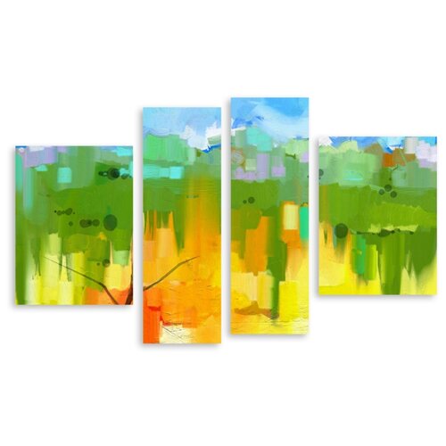 Модульная картина на холсте "Акварельные краски" 120x75 см