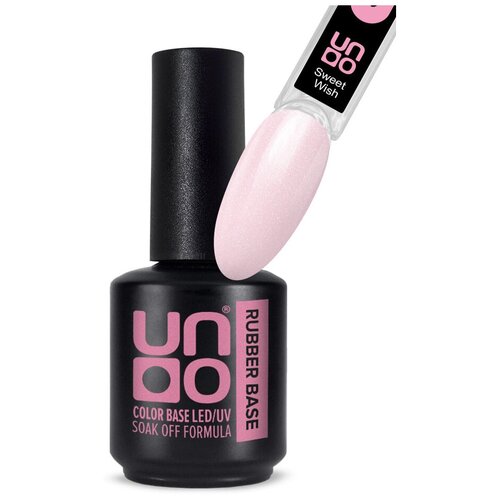 Камуфлирующая база для ногтей UNO цветная основа под гель-лак, розовая с блестками, 12 г