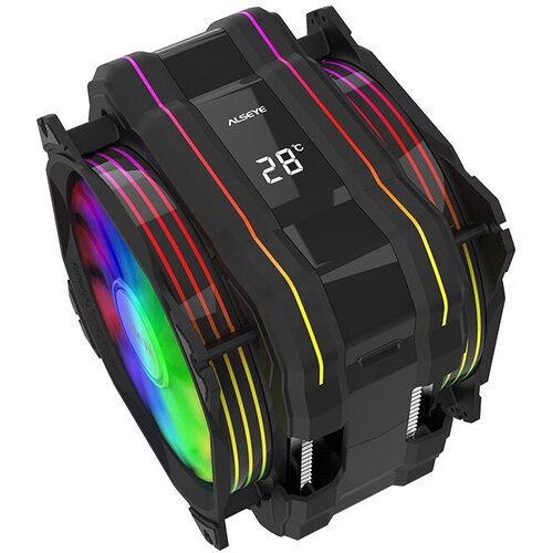 Кулер для процессора Alseye M120D Plus II, 2х120мм, 700~1900rpm, 4-pin, Al+Cu, черный/ARGB