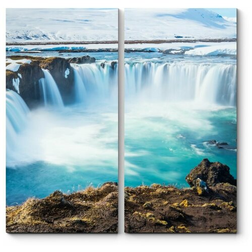 Модульная картина Грандиозный водопад Исландии 120x120