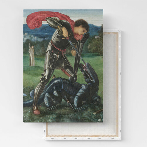 Картина на холсте, репродукция / Эдвард Бёрн-Джонс - Saint George and the Dragon / Размер 30 x 40 см
