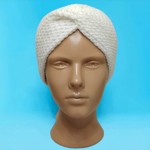 Повязка на голову для волос женская теплая демисезонная чалма, размер 52-58