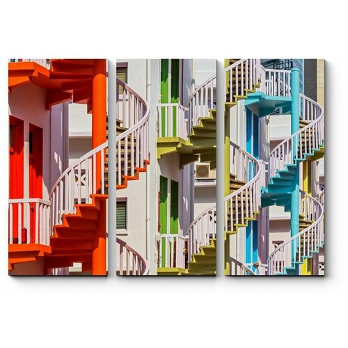 Модульная картина Яркие винтовые лестницы100x72
