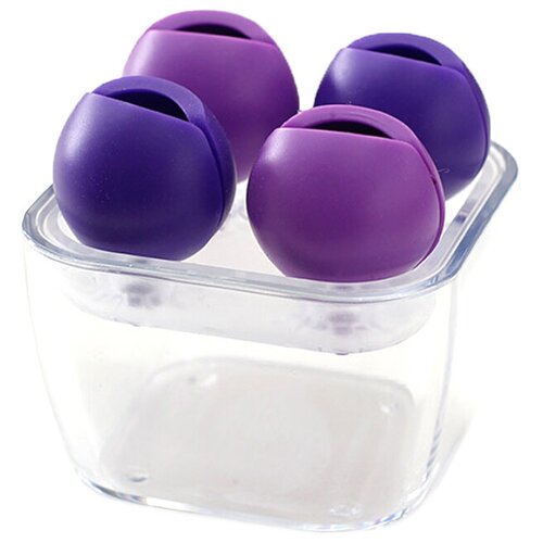 Шкатулка для мелочей, 4 мячика-держателя, цвет фиолетовый, 8х8х8 см