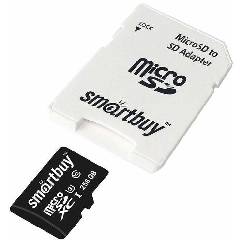 Карта памяти MicroSD Smartbuy 256gb, Class10 UHS-1 + SD адаптер