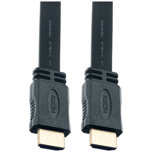 PERFEO Кабель HDMI A вилка - HDMI A вилка, плоский, ver.1.4, длина 1 м. (H1301)