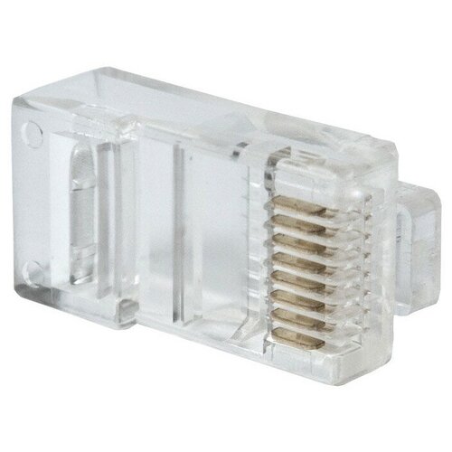 EXEGATE EX293764RUS Коннектор PL45-C5-8P8C-SH-100 RJ-45 Кат.5e 8P8C под одножильный кабель, экранированный, золотое напыление 100 шт