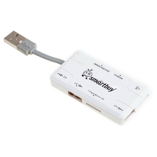 USB-концентратор  SmartBuy Combo SBRH-750, разъемов: 3, белый