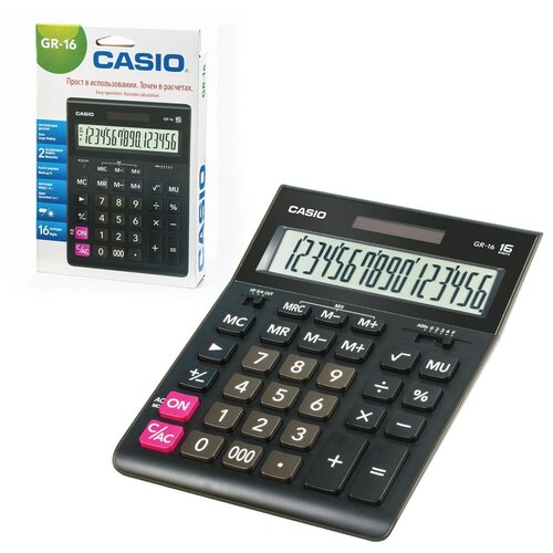 Калькулятор бухгалтерский CASIO GR-16, черный
