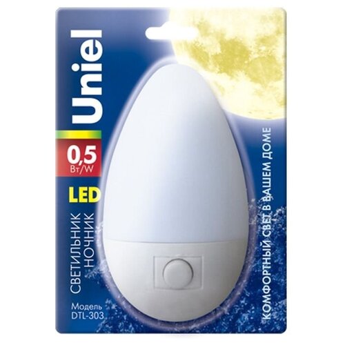 Ночник Uniel DTL-303-Овал-White-3LED-0.5W светодиодный, 0.5 Вт, белый