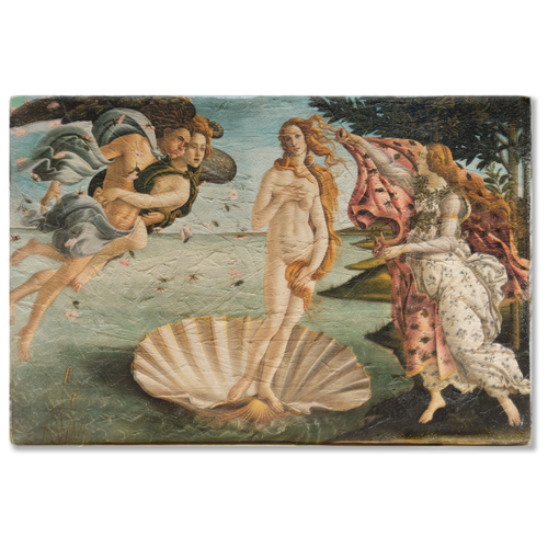 Репродукция картины Сандро Боттичелли "Рождение Венеры". Интерьерная фреска на доске. 45х30см