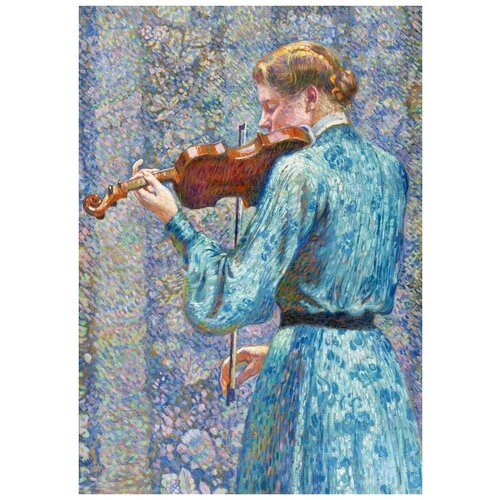Репродукция на холсте Женщина играющая на виолончели Рейссельберге Тео 50см. x 71см.