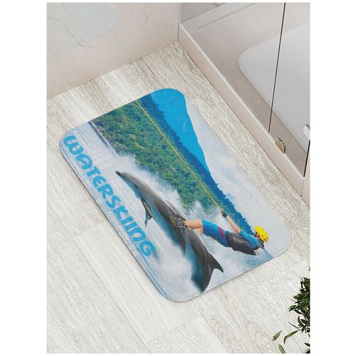 Коврик JoyArty противоскользящий "Катание на дельфине" для ванной, сауны, бассейна, 77х52 см