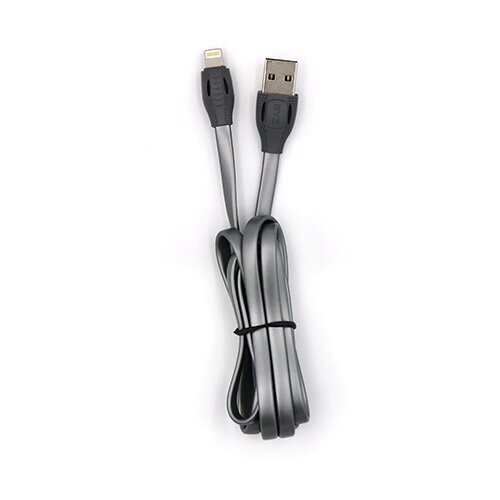 USB-кабель BYZ BL-652 AM-8pin (Lightning) 1,2 метра, 2.4A, силикон, плоский, серый