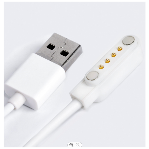 Магнитная USB зарядка для смарт умных детских GPS часов кабель (4 pin) 7,62 Elary 4G / Tiroki / kw88 / kw99 / kw06 / kw98