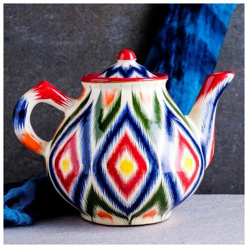 Шафран Чайник Риштанская Керамика "Атлас", 1600 мл, разноцветный