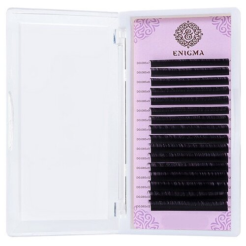 ENIGMA Черные ресницы для наращивания микс 0,10 / D+ / 8-14 mm / Черные ресницы Энигма микс 0,10 / Д+ / 8-14 мм