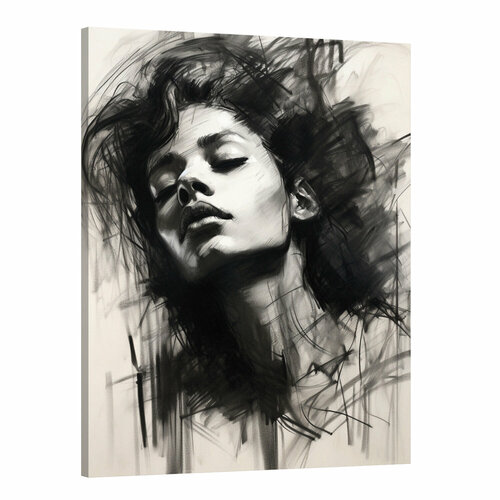 Интерьерная картина 50х70 "Девушка, окутанная пылкой страстью и желанием"