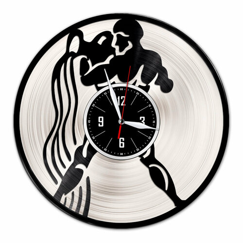 Знак зодиака "Водолей" - настенные часы из виниловой пластинки (с серебряной подложкой)
