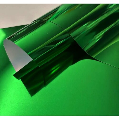 Термотрансферная плёнка с зеркальным эффектом, цвет Зелёный металлик, размер 25х50см, продается в рулоне.