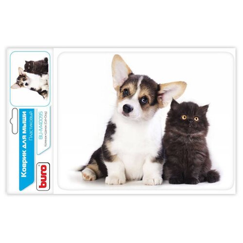 Коврик Buro BU-M40095 (291854), рисунок/котенок и щенок