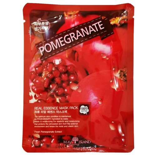 MAY ISLAND тканевая маска Real Essence Pomegranate с экстрактом граната, 30 г, 25 мл