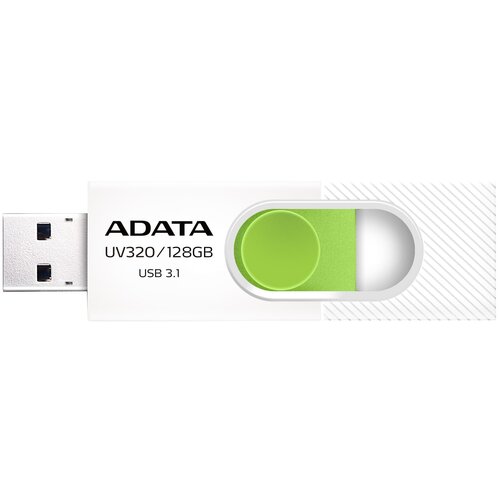 Флешка ADATA UV320 128 ГБ, бело-зеленый