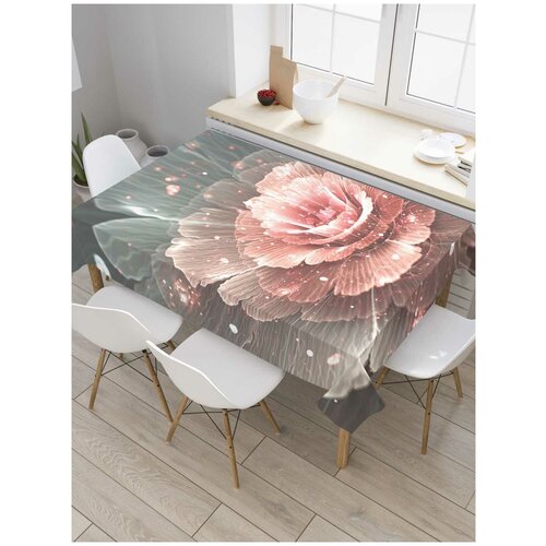 Скатерть прямоугольная JoyArty на кухонный стол "Цветочные брызги" из оксфорда, 120x145 см