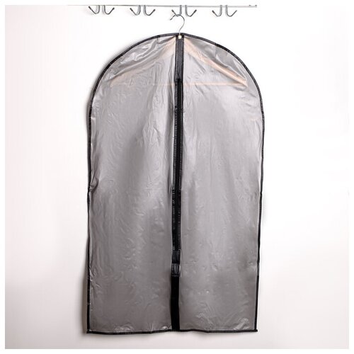 Чехол для одежды Доляна, 60×100 см, плотный ПВХ, цвет серый