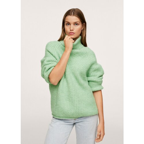 Свитер MANGO Halfisin, размер 38, зеленый