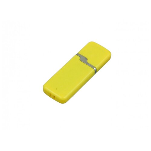 Промо флешка пластиковая с оригинальным колпачком (16 Гб / GB USB 2.0 Желтый/Yellow 004 Недорогая качественная флешка)
