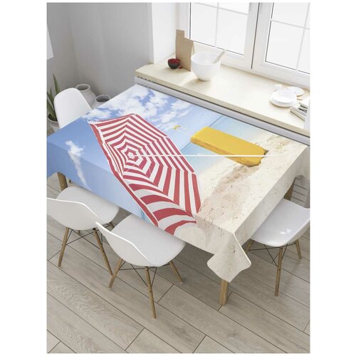 Скатерть прямоугольная JoyArty на кухонный стол "Пляжный зонт" из оксфорда, 120x145 см