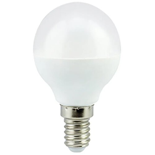 5 шт. - Светодиодная лампа Ecola globe, LED E14 8.0W G45 220V 4000K шар (композит) 78*45