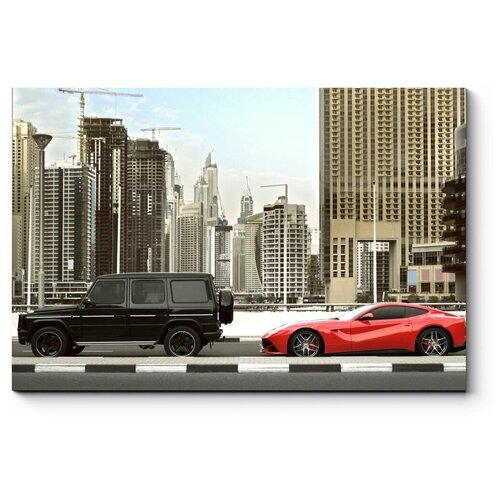 Модульная картина Роскошные автомобили в Дубае30x20