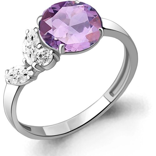 Кольцо Diamant online, серебро, 925 проба, улексит, фианит, размер 17.5