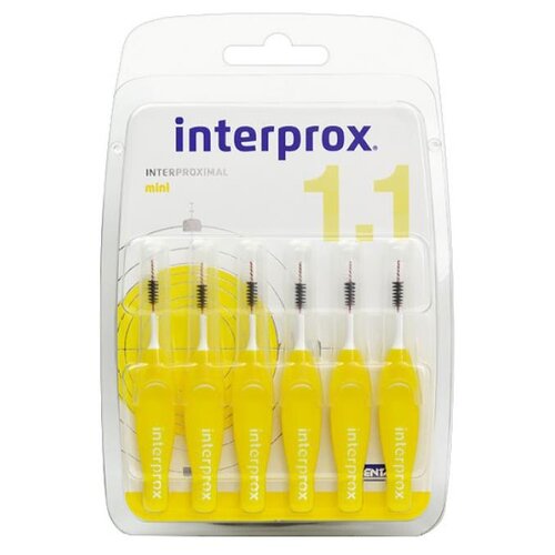 Зубной ершик InterProx Mini 1.1, желтый, 6 шт., диаметр щетинок 3 мм