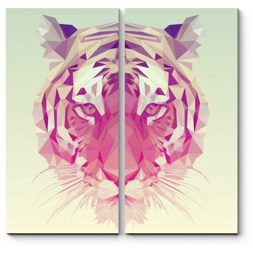 Модульная картина Многогранный тигр 50x50