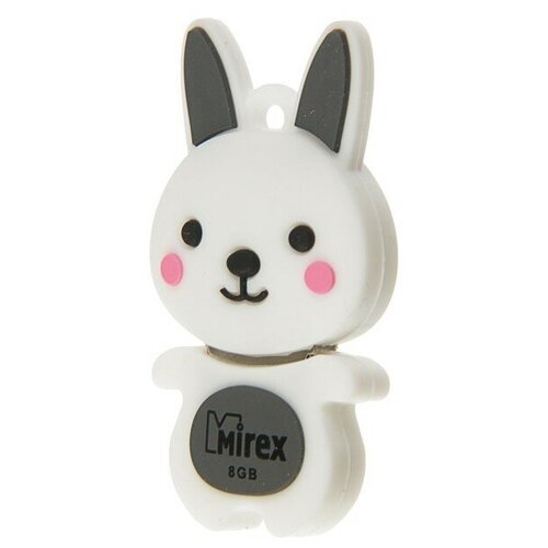 Флешка Mirex RABBIT GREY, 8 Гб, USB2.0, "кролик", чт до 25 Мб/с, зап до 15 Мб/с