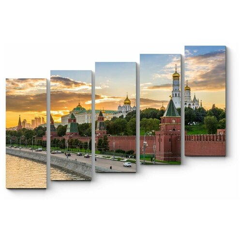 Модульная картина Закат в самом сердце Москвы 200x140