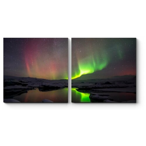 Модульная картина Прекрасное сияние Исландии 160x80