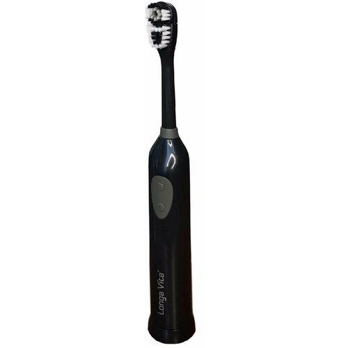 Электрическая зубная щетка Longa Vita для взрослых, ротационная + сменная насадка в комплекте, черная КАВ-2-НТМ/черная