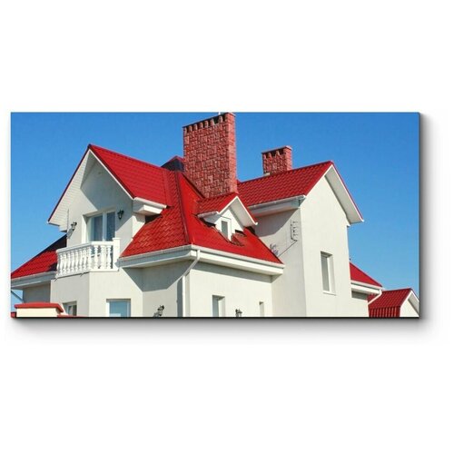 Модульная картина Дом с красной крышей170x85
