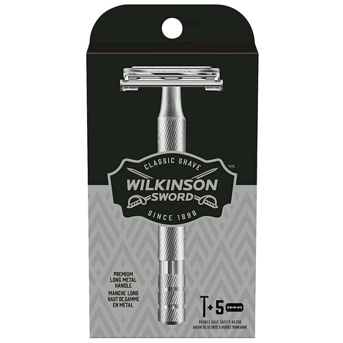 Т-образная бритва Wilkinson Sword Classic Double Edge Premium, сменные лезвия 1 шт.