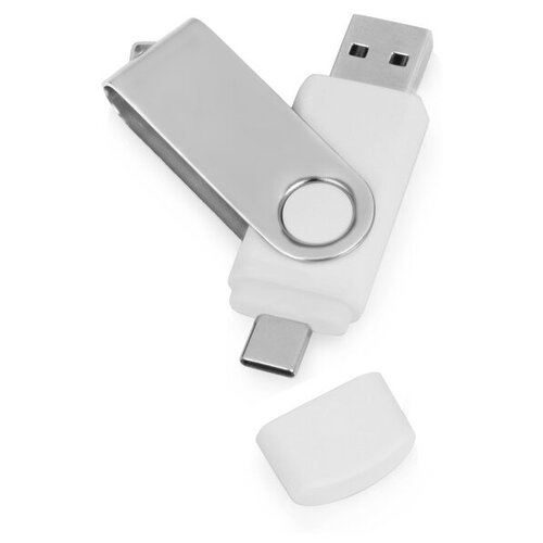 USB3.0/USB Type-C флешка на 16 Гб Квебек C, белый