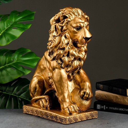 Хорошие сувениры Фигура "Лев сидя с шаром" бронза, 29х18х45см
