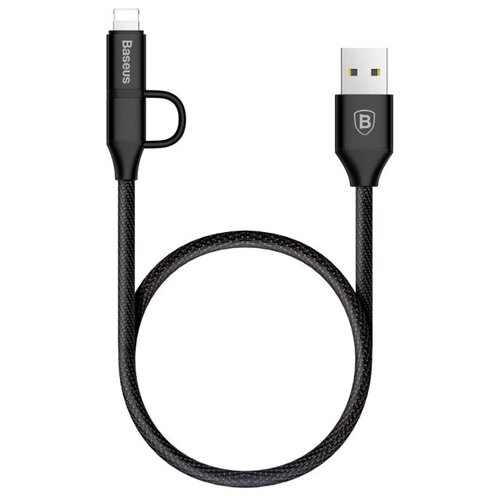 Кабель Baseus Yiven 2-1 USB - microUSB/Lightning (CAMLYW), черный