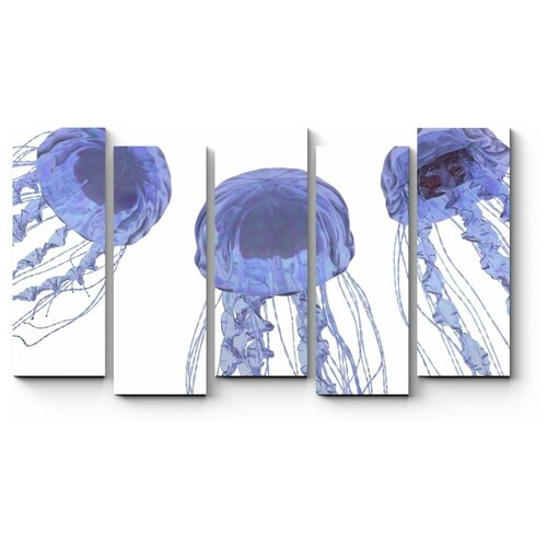 Модульная картина Пара голубоватых медуз130x75