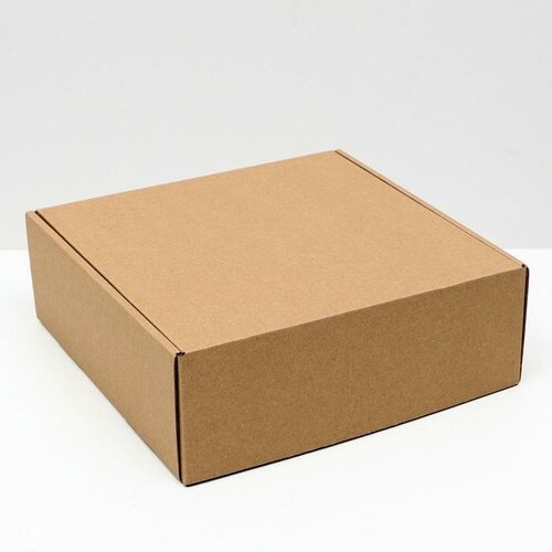 Коробка самосборная, крафт, 27 x 27 x 9,5 см