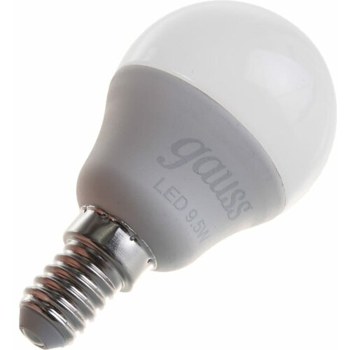 Лампа светодиодная LED 9.5 Вт 950 Лм 4100К белая Е14 Шар Black | код.105101210 | GAUSS (9шт. в упак.)