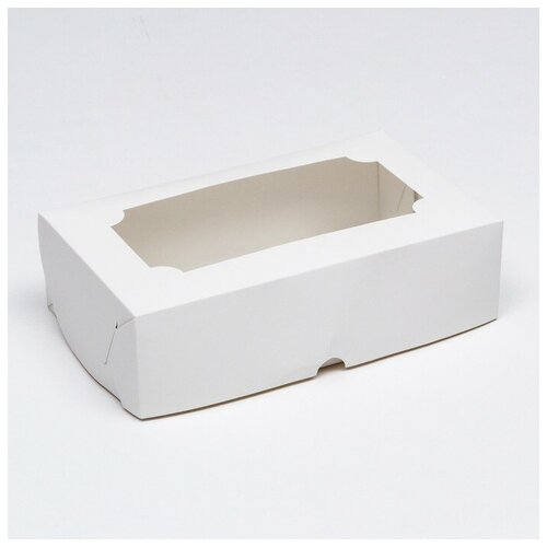Коробка складная с окном под зефир, белый, 25 х 15 х 7 см